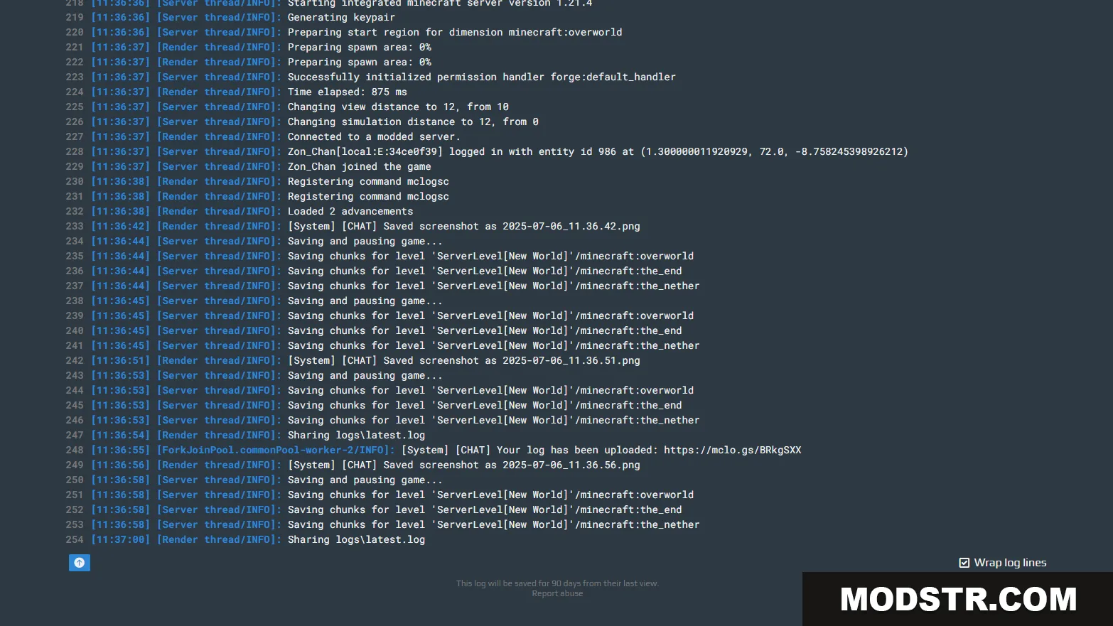 Mclogs Plugin (26.2, 1.21.1) – One Command To Share It All — Plugins ...